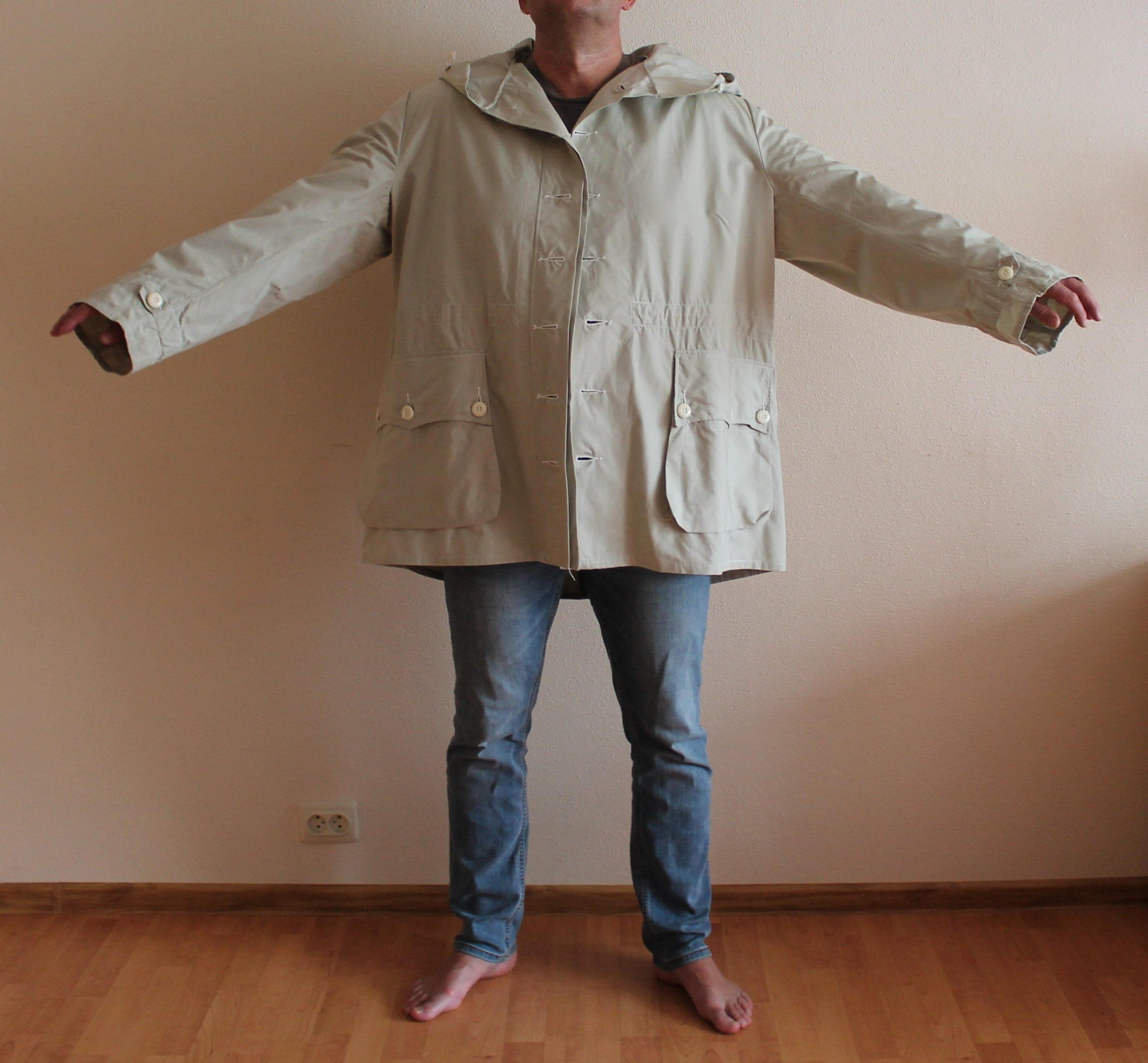 Vintage Jacket Canvas Parka Grey Windbreaker Gray Unisex - Etsy