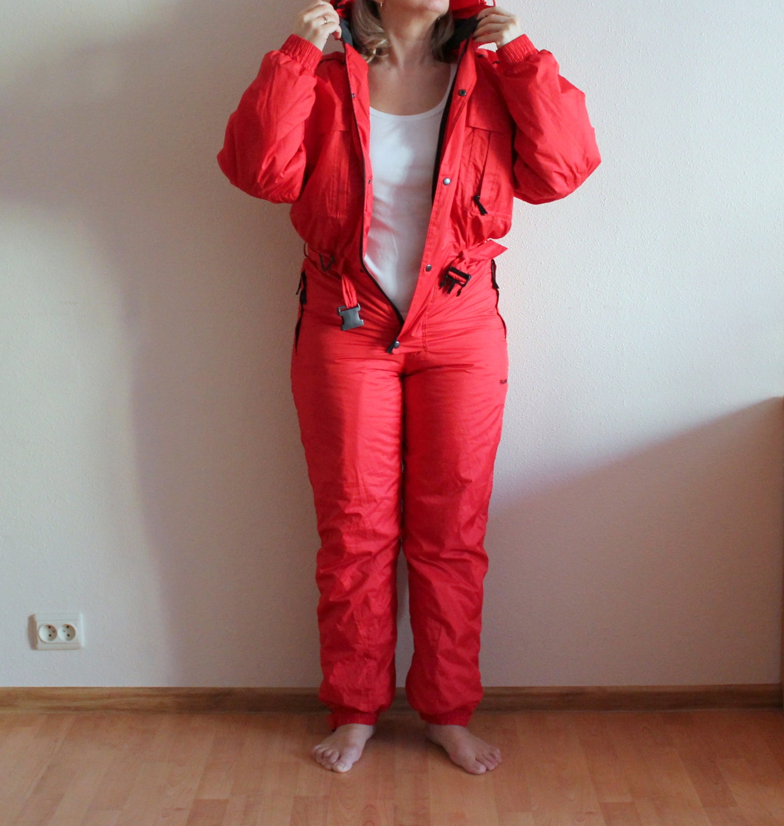 Red Ski Suit Red Overall Sportful Vintage Jumpsuit Retro Cross Country ...
