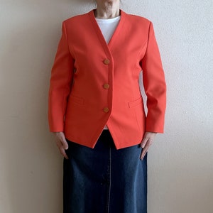 Women's Jacket Red Jacket Coral Red Vintage Blazer Ladies Jacket Women ...