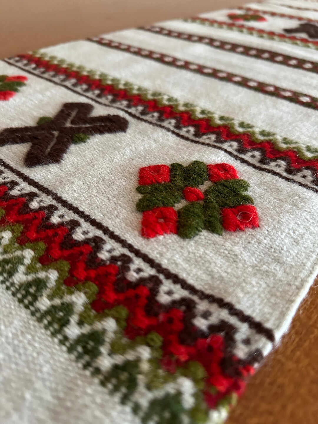 Vintage Swedish Tablecloth Folk Art Table Decor Woven Table Runner ...