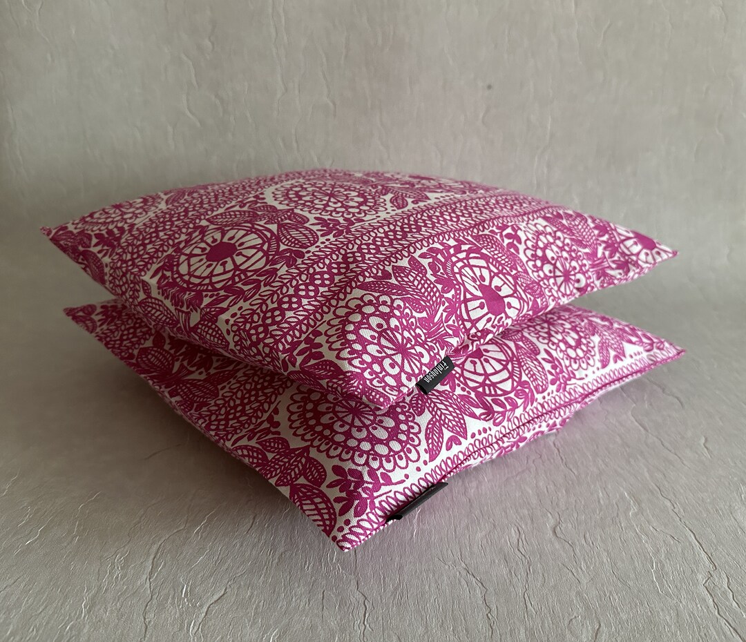 Set of 2 Finlayson Pillow Cover Decorative Cushion Cover Purple Flower ...