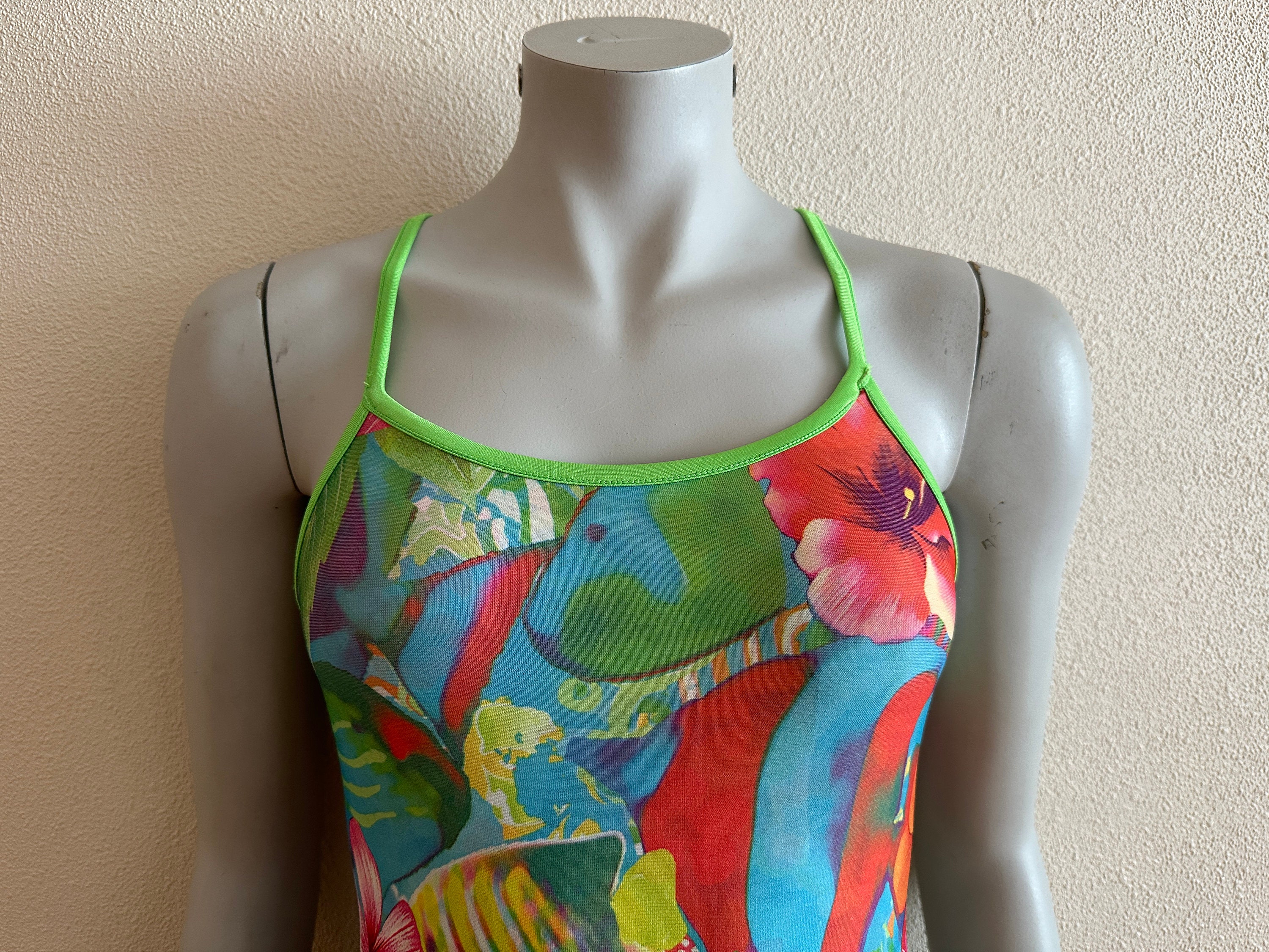 Vintage Speedo One Piece Swimsuit Flower Print Swimwear Swimming Suits ...