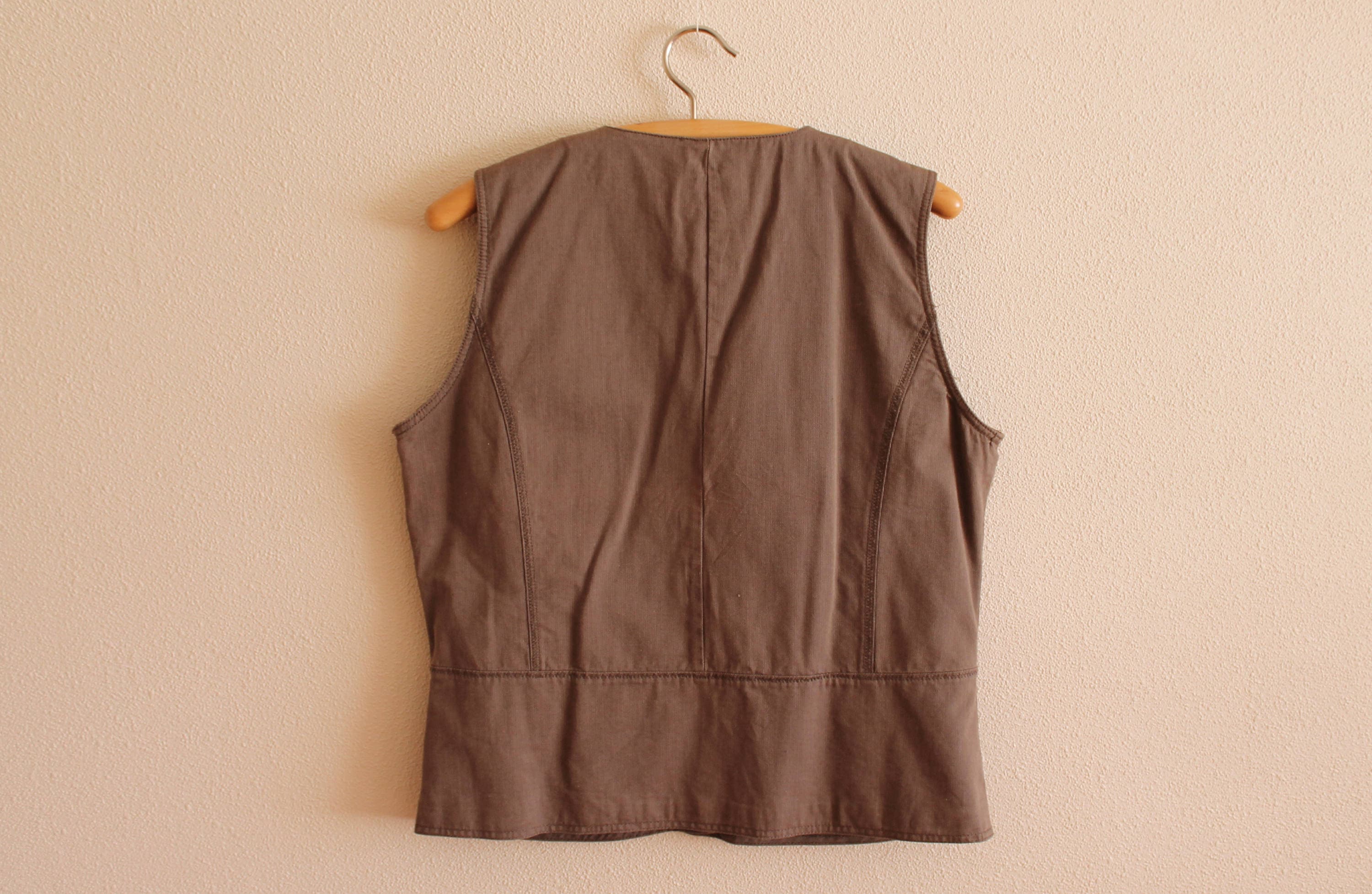 Women's Vest Brown Vest Brown Women Vest Cotton Vest Women - Etsy