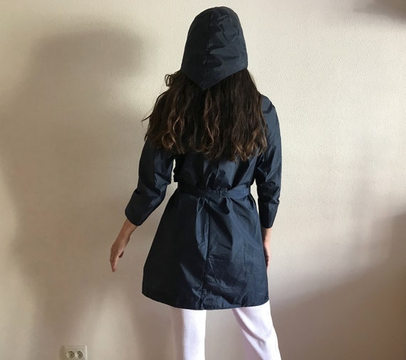 Vintage Rain Coat Nylon Rain Coat Waterproof Coat Nav… - Gem