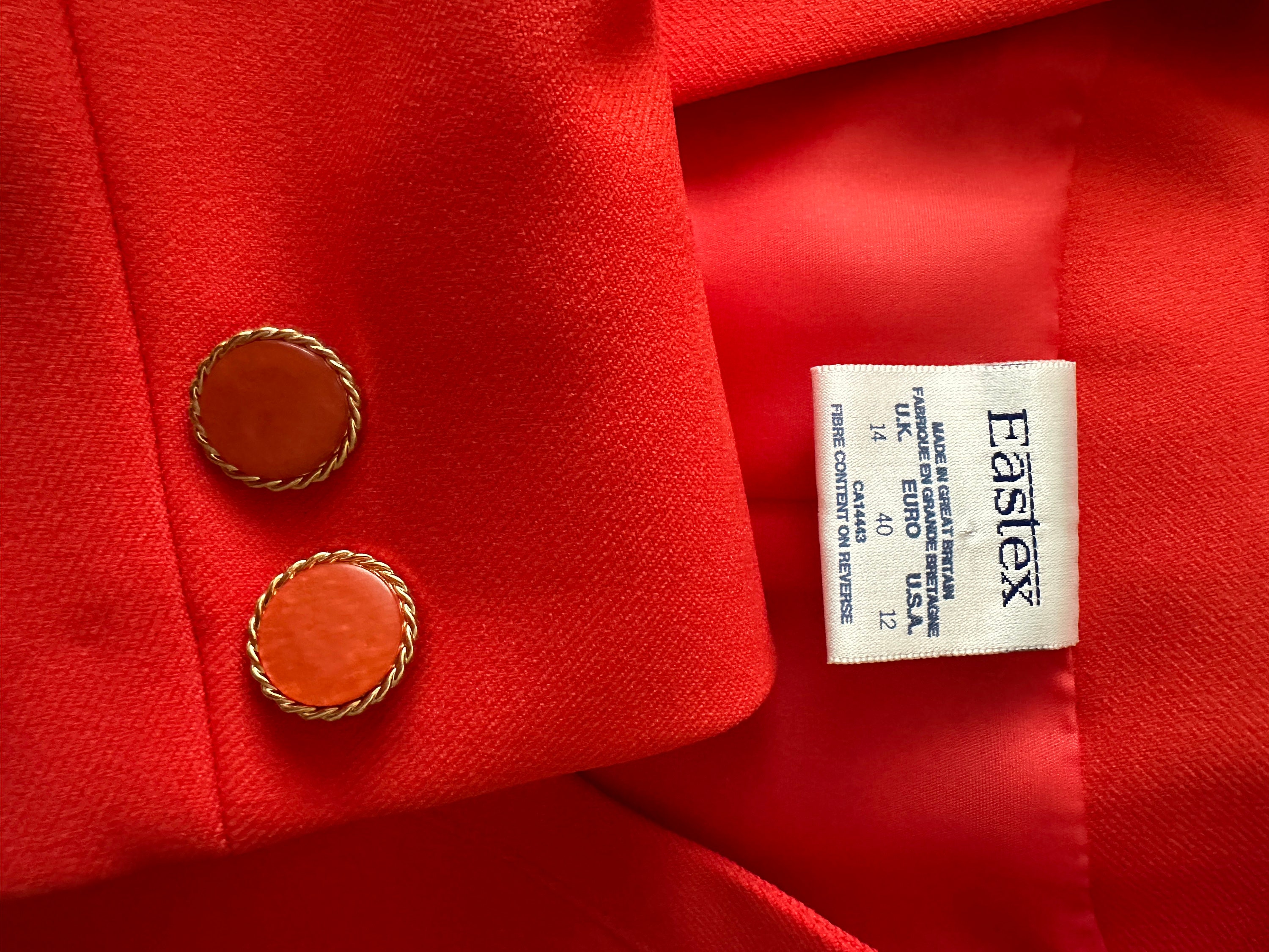 Women's Jacket Red Jacket Coral Red Vintage Blazer Ladies Jacket Women ...