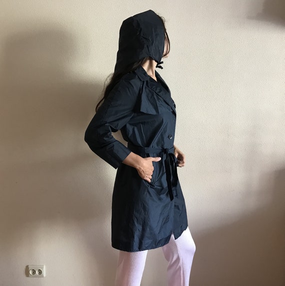 Vintage Rain Coat Nylon Rain Coat Waterproof Coat Nav… - Gem