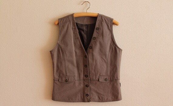Women's Vest Brown Vest Brown Women Vest Cotton Vest Women | Etsy