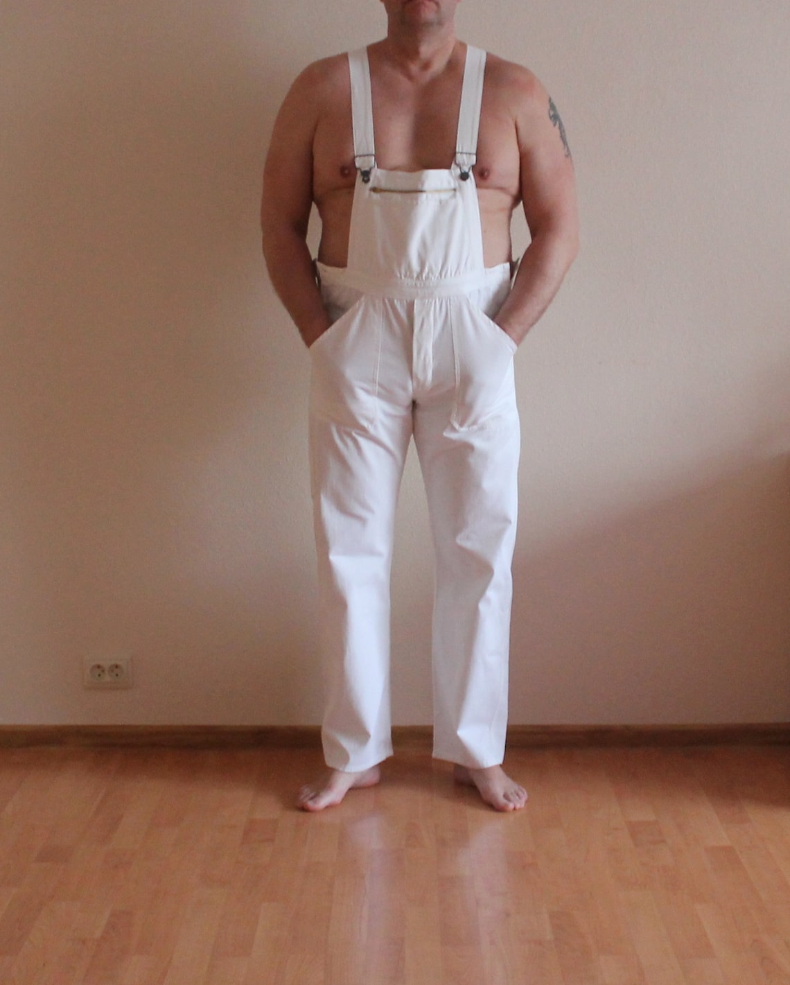 White Overalls Vintage Work Overalls White Jumpsuit Workwear - Etsy