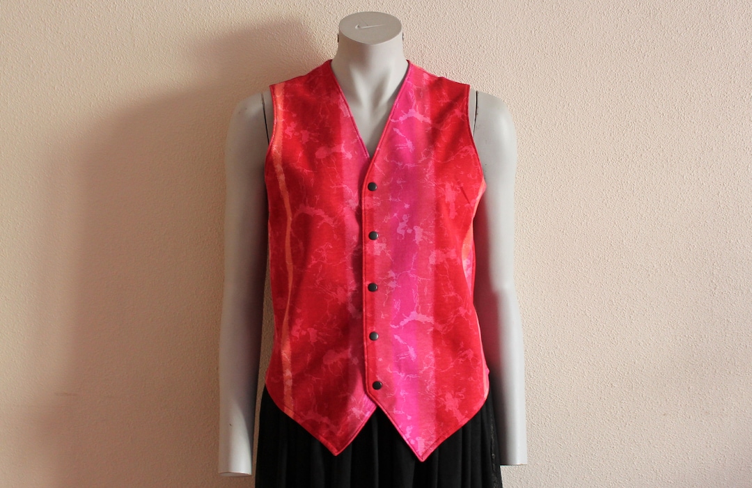 Red Vest Women's Vest Red Women Vest Fitted Womens Vest Red Waistcoat ...