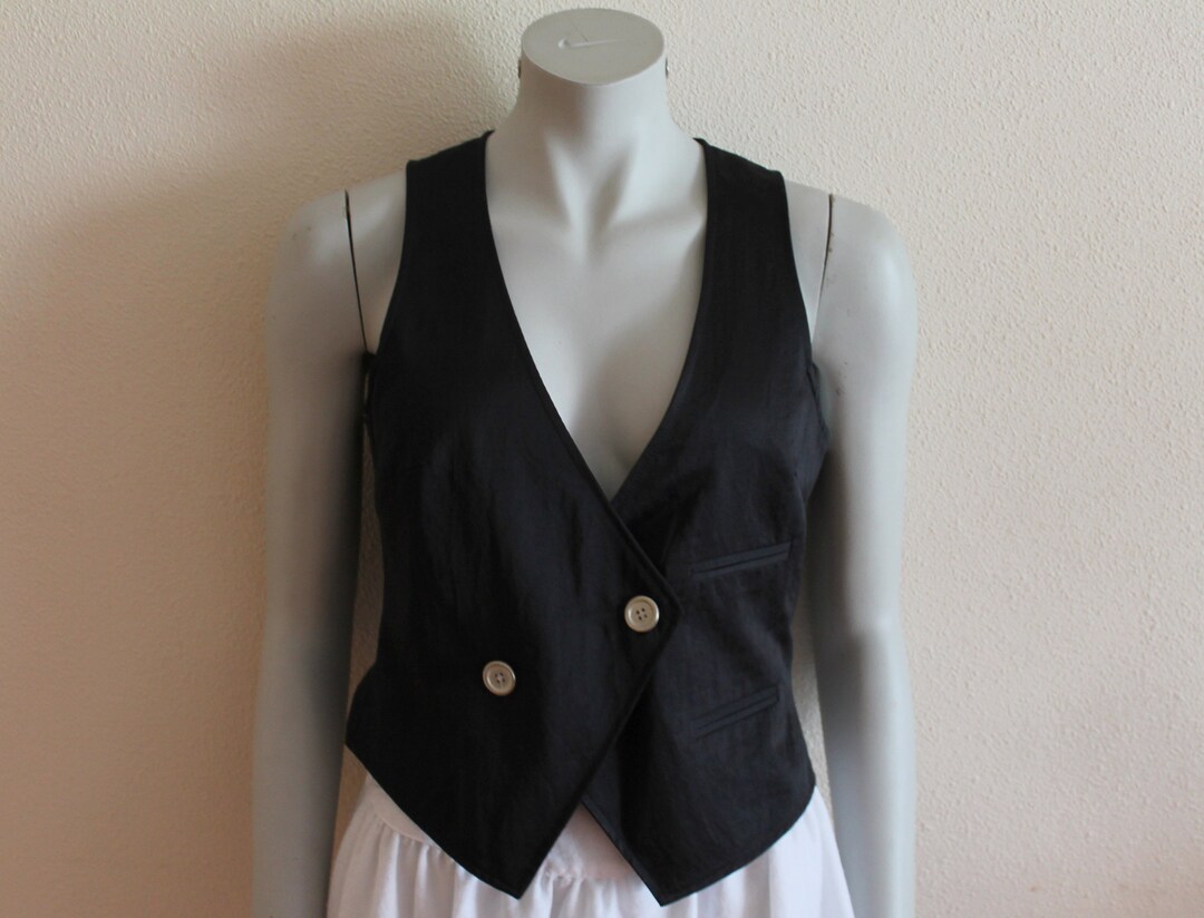 Womens Vest Black Vest Black Women's Vest Formal Fitted Classic ...