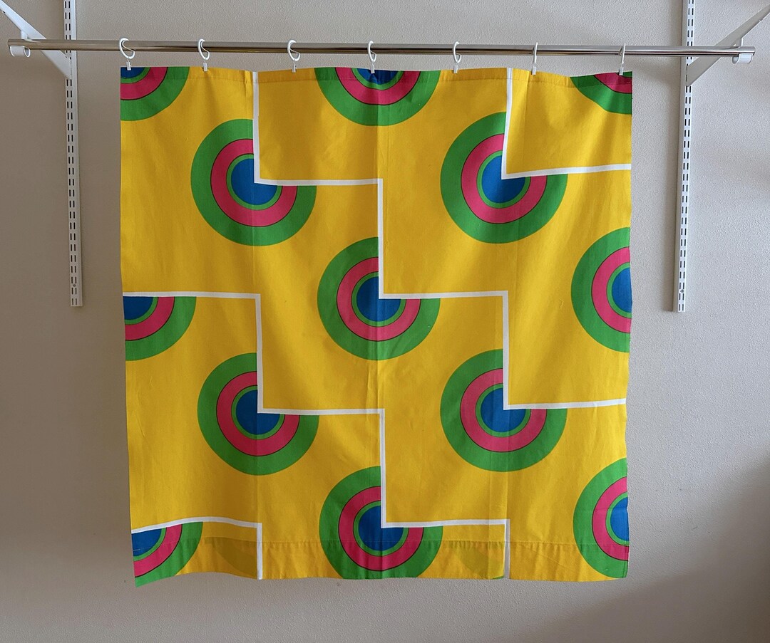 Colorful Cotton Fabric Bright Colors Curtain Panel Abstract Print ...