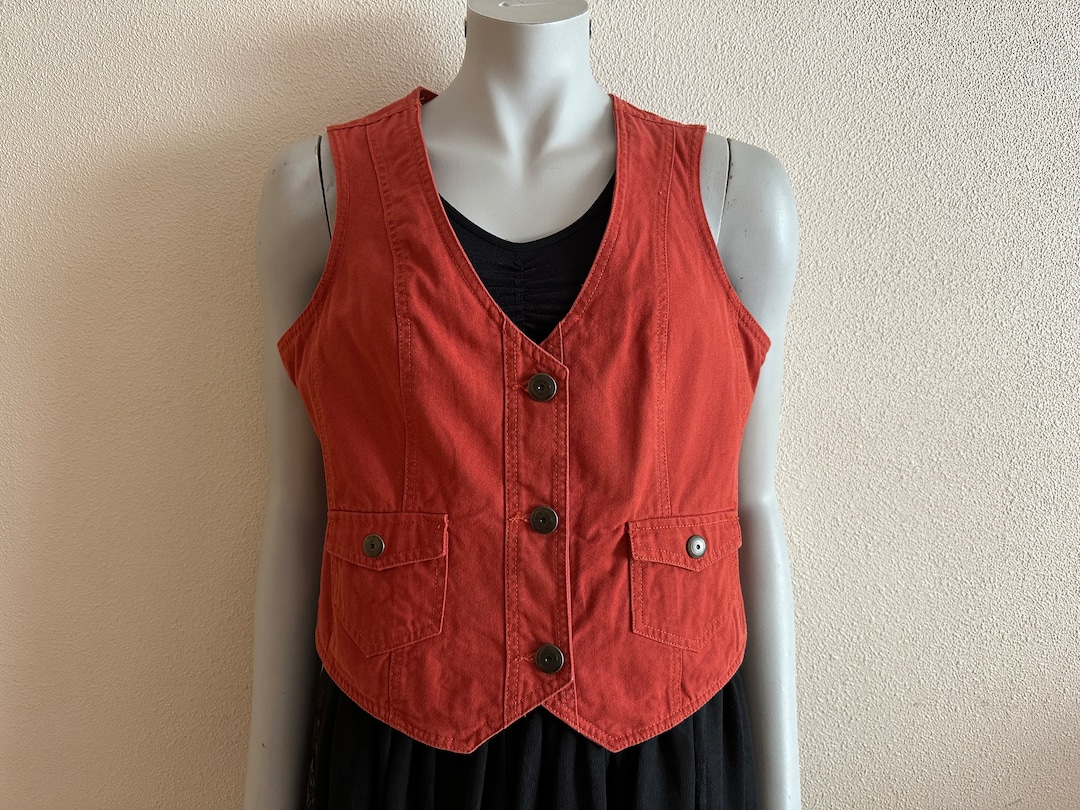 Women's Vest Orange Vest Orange Women Vest Steampunk - Etsy