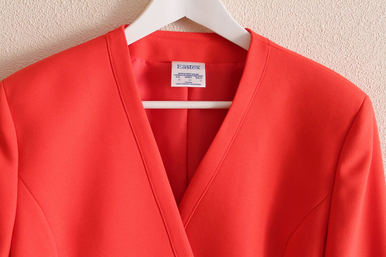 Women's Jacket Red Jacket Coral Red Vintage Blazer Ladies - Etsy