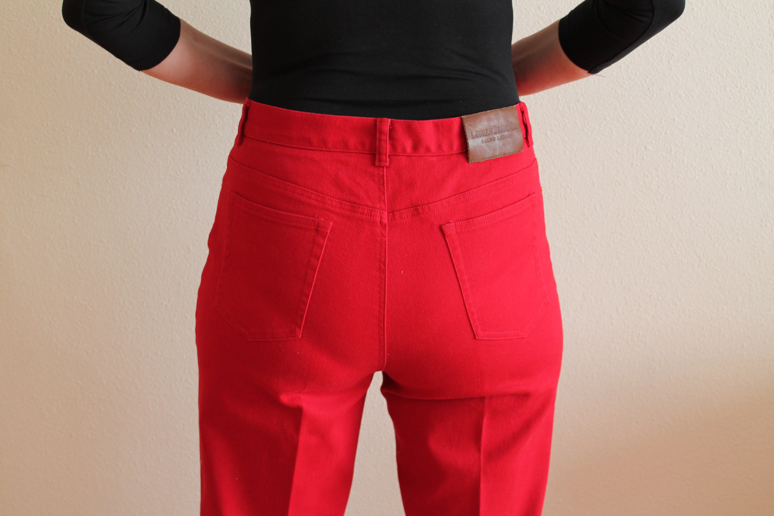 Ralph Lauren Pants Red Pants Red Women's Pants Red Denim Pants Denim ...