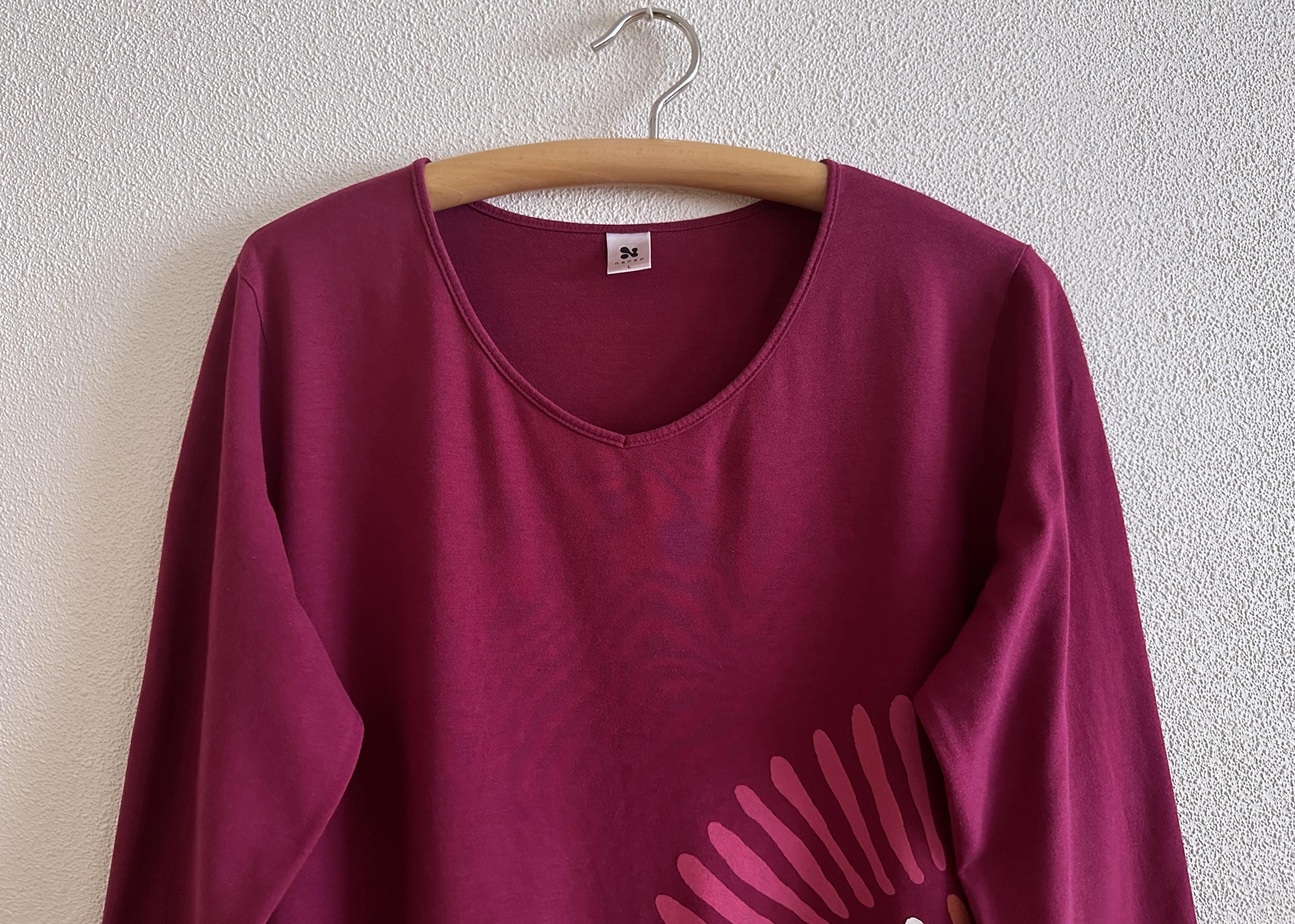 Vintage Nanso Dress Purple Dress Long Sleeve Cotton Blend Tunic Large ...