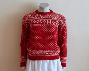 Nordic Sweater Red - Etsy