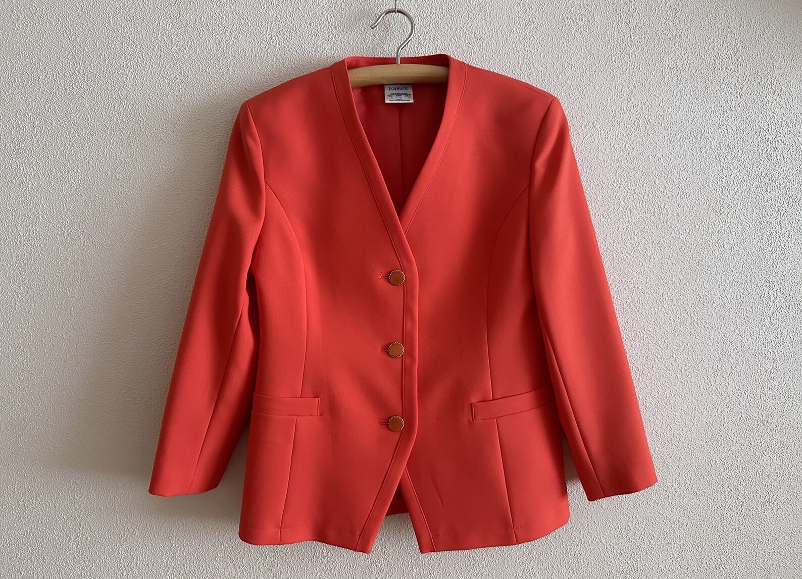 Women's Jacket Red Jacket Coral Red Vintage Blazer Ladies Jacket Women ...