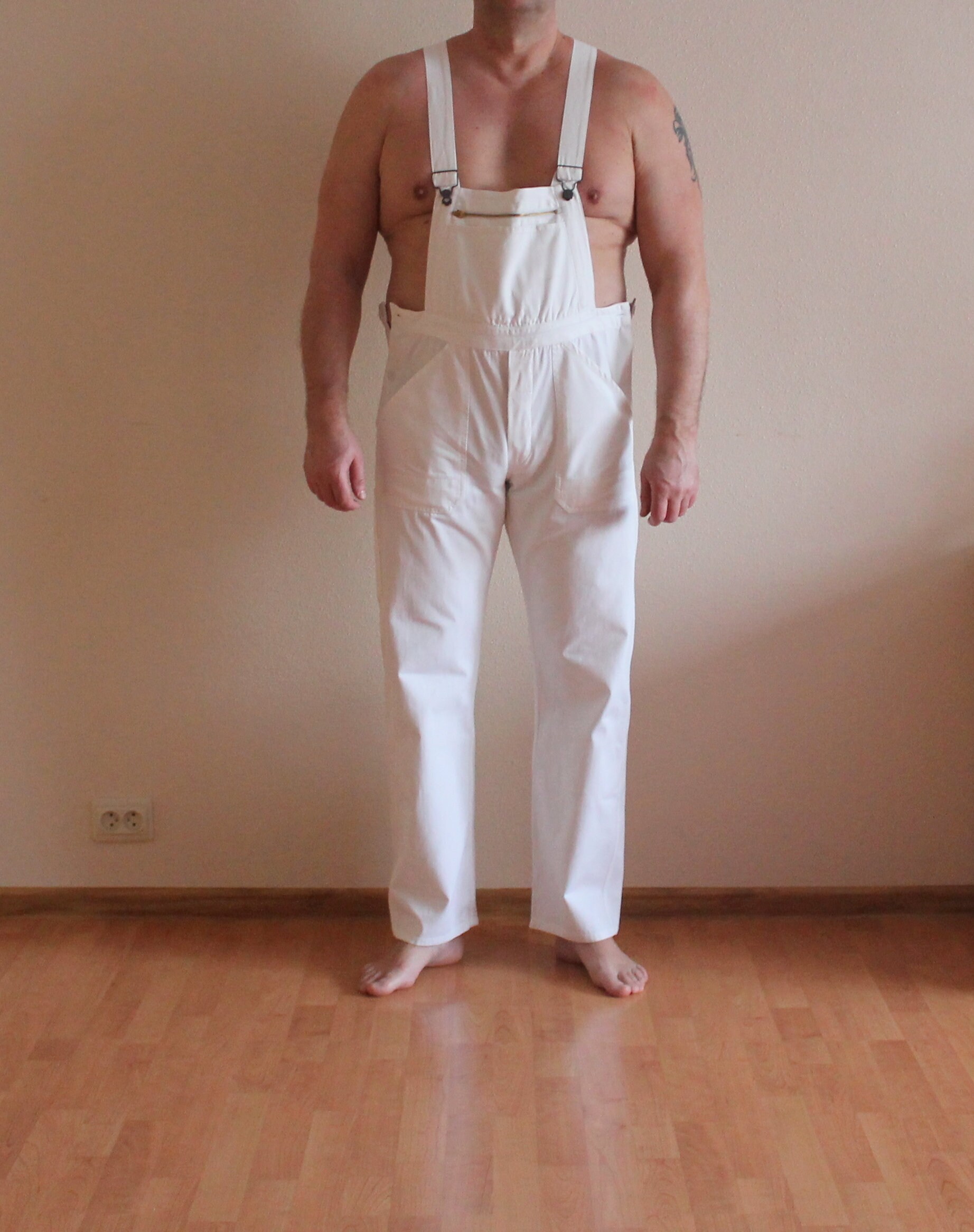 White Overalls Vintage Work Overalls White Jumpsuit Workwear Bib ...