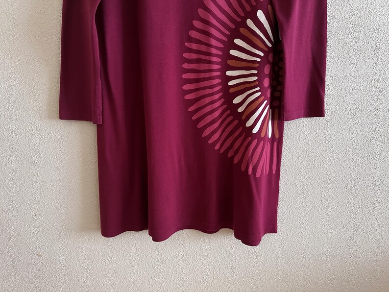 Vintage Nanso Dress Purple Dress Long Sleeve Cotton Blend Tunic Large ...