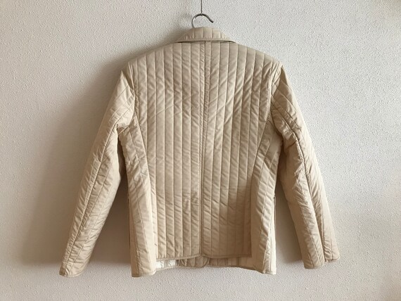 Beige Quilted Jacket Fitted Blazer Womens Outerwear P… - Gem