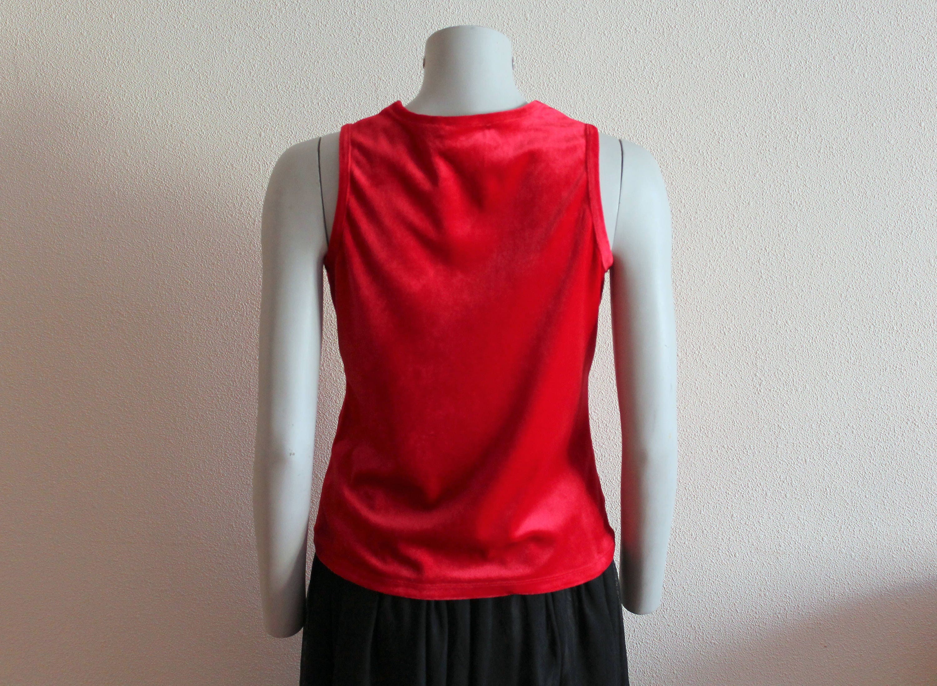 Vintage Top Red Top Women Velvet Top Red Women Top Red Velvet Top ...