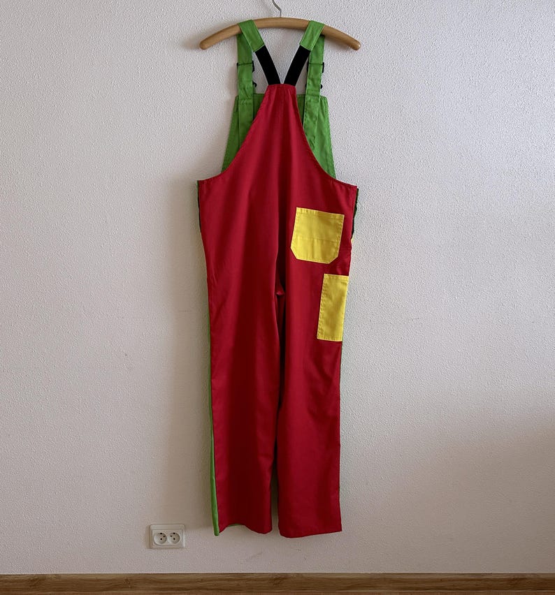 Masquerade Overall Vintage Overalls Colorful Jumpsuit Clown Costume ...
