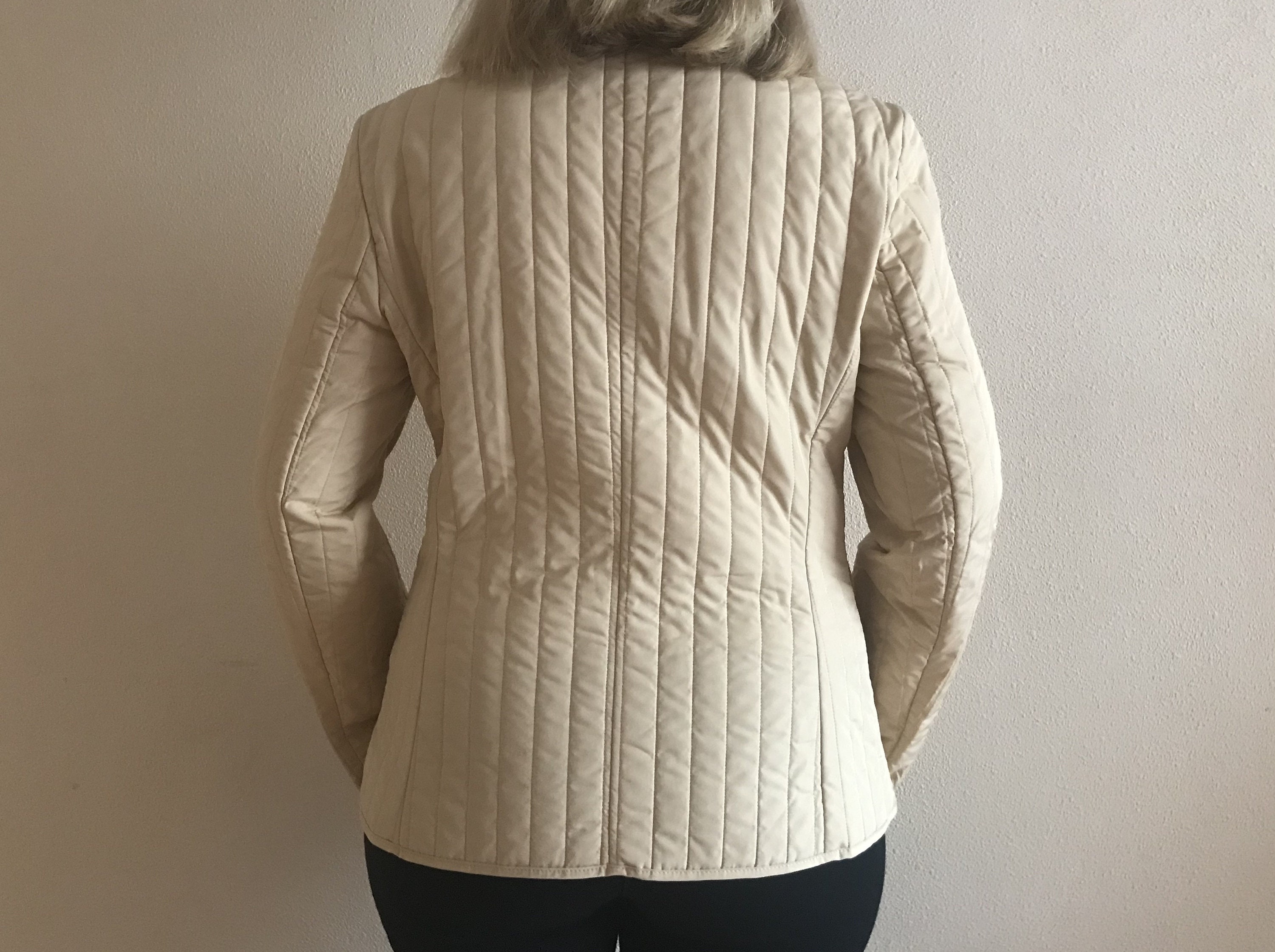 Beige Quilted Jacket Fitted Blazer Womens Outerwear Puffy Coat - Etsy