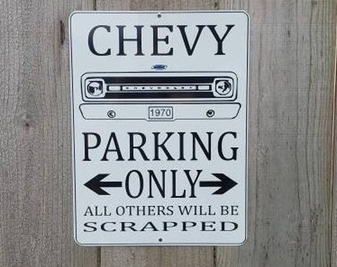 1970 Chevy C10 K10 Parking Only Sign Black on White - Etsy
