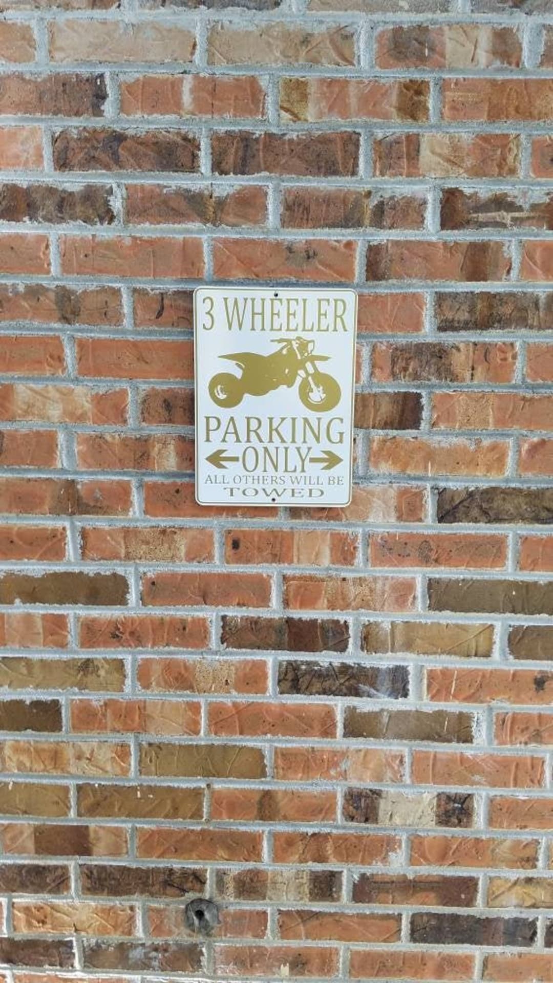 Three Wheeler Atc Parking Only Sign Gold on White - Etsy