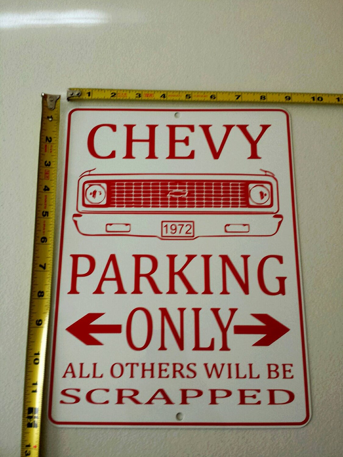 1972 Chevy C10 K10 Parking Only Sign Red on White - Etsy