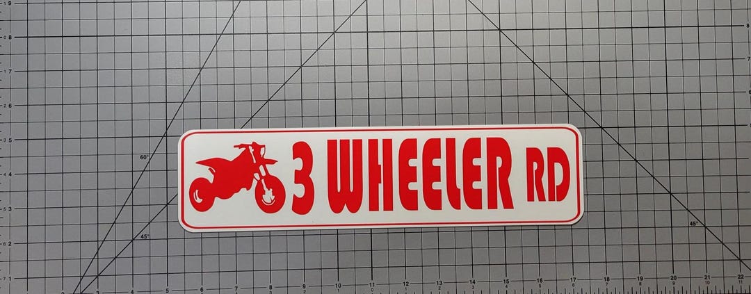 NEW Three Wheeler Atc 3 Wheeler Rd Street Sign Red on White 12"x3" - Etsy