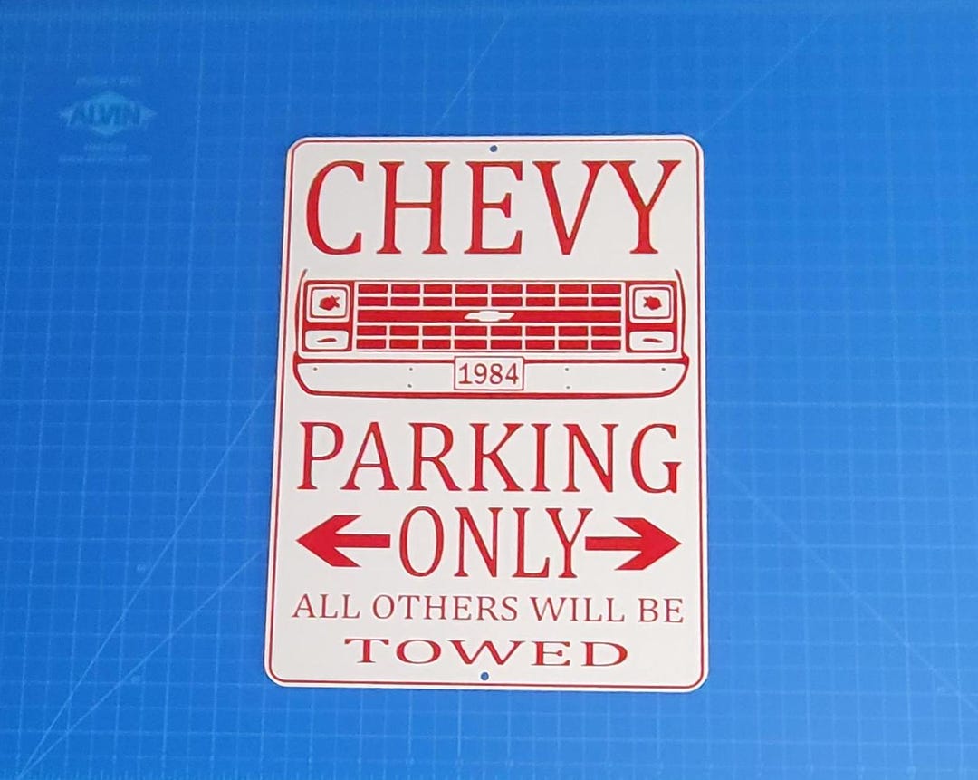 1984-1987 Chevy C10 K10 Parking Only Sign Red on White - Etsy