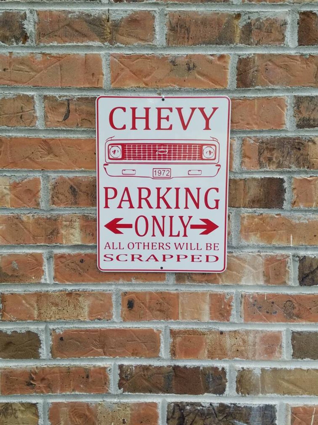 1972 Chevy C10 K10 Parking Only Sign Red on White - Etsy