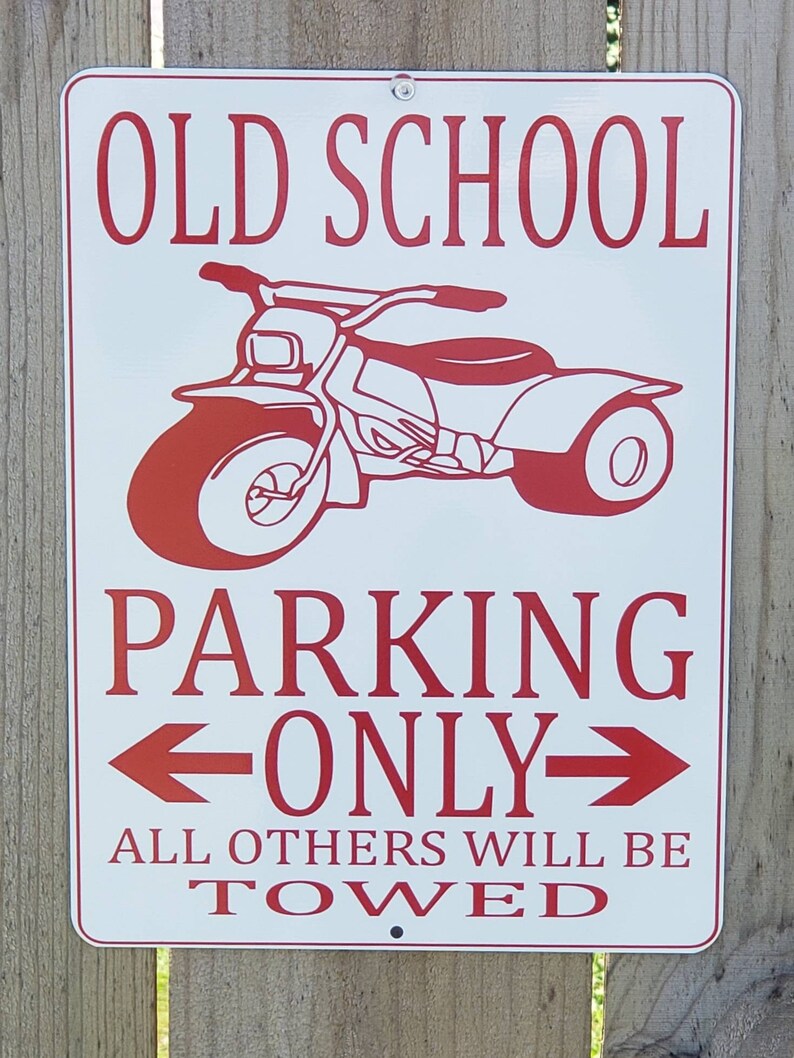 Old School Three Wheeler Atc Parking Only Sign Red on White - Etsy