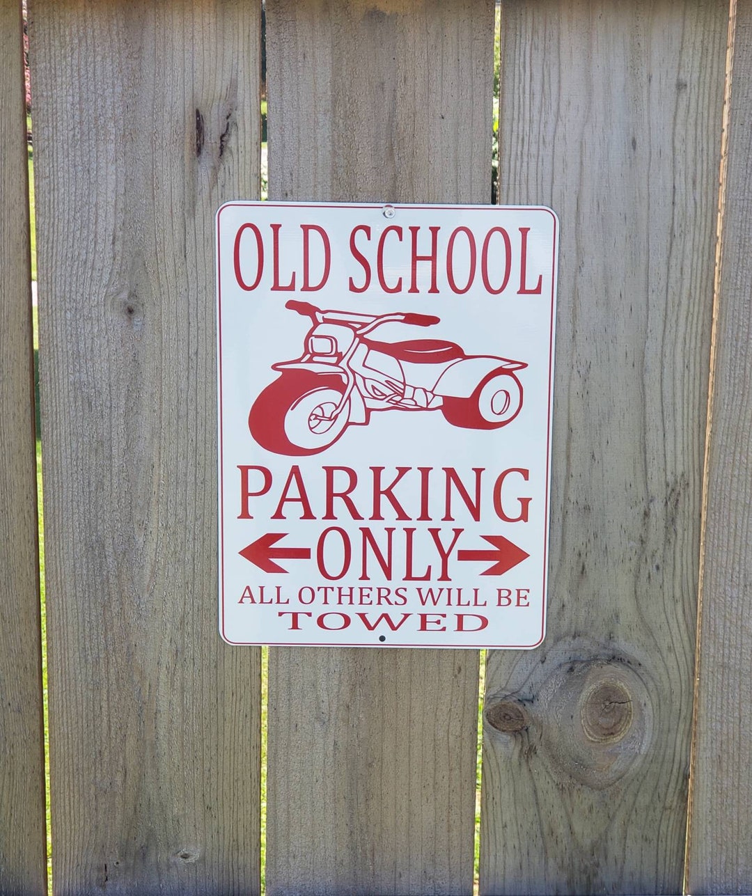 Old School Three Wheeler Atc Parking Only Sign Red on White - Etsy