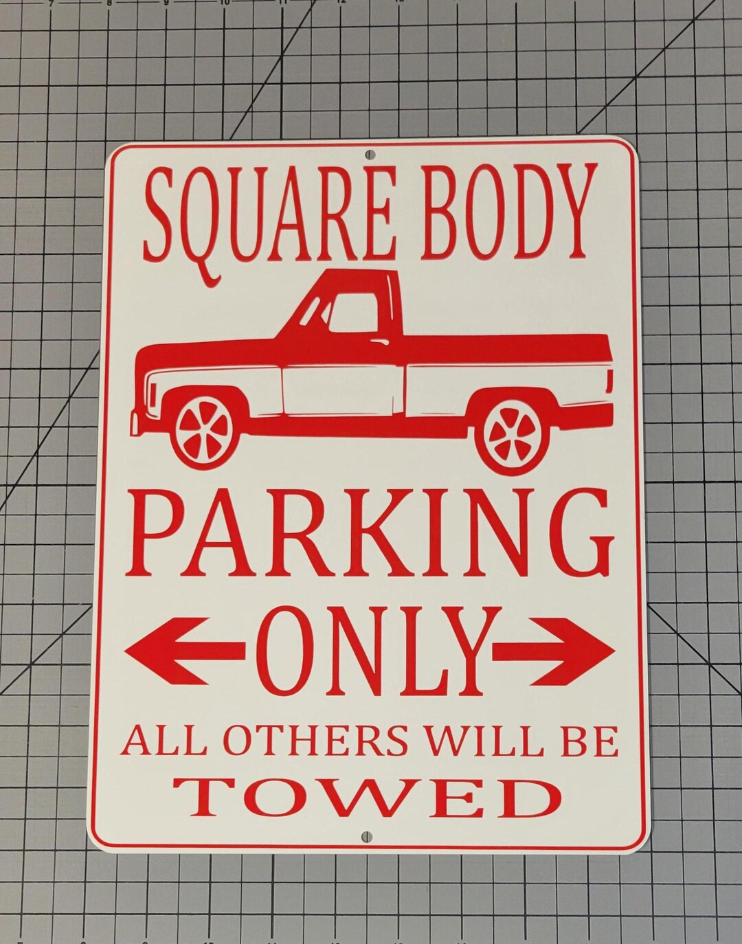 SQUARE BODY Chevy 1973-1987 C10 K10 Parking Only Sign Red on White - Etsy