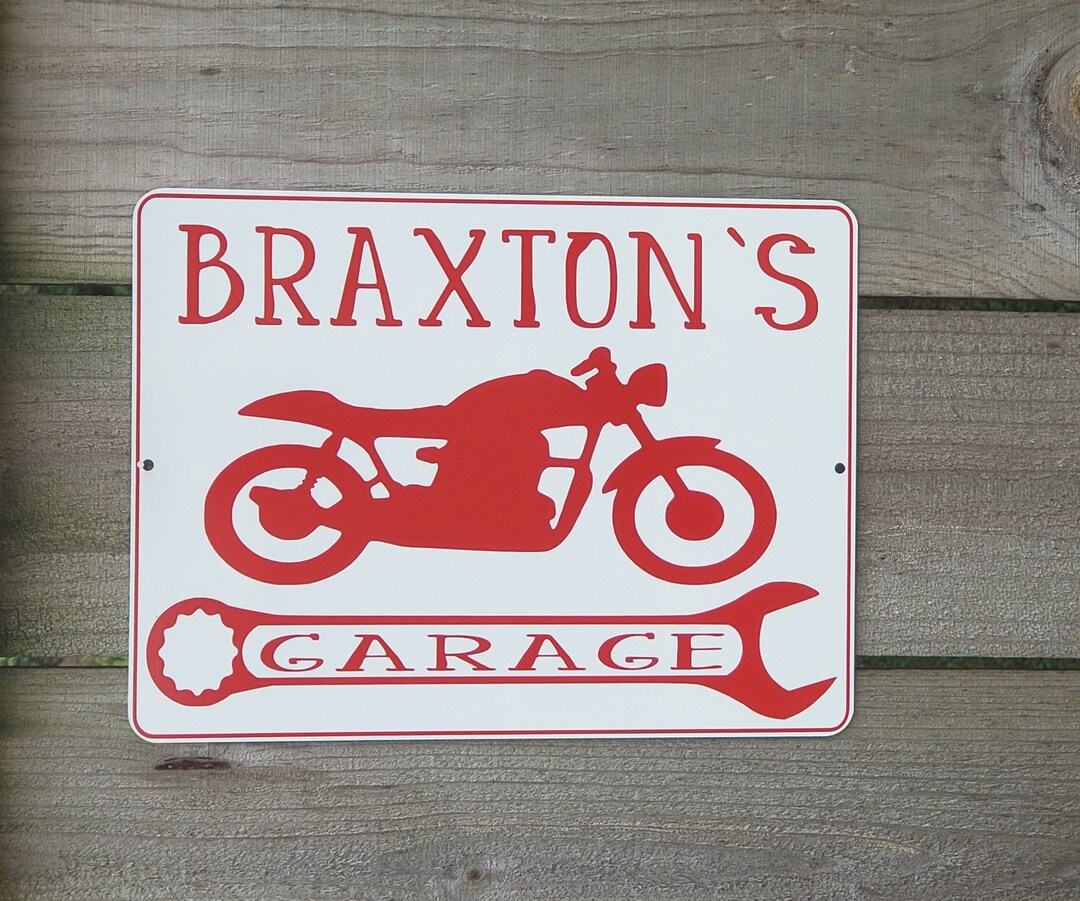 Cafe Racer Motorcycle Sign Custom Name Garage Sign Add Your Name - Etsy