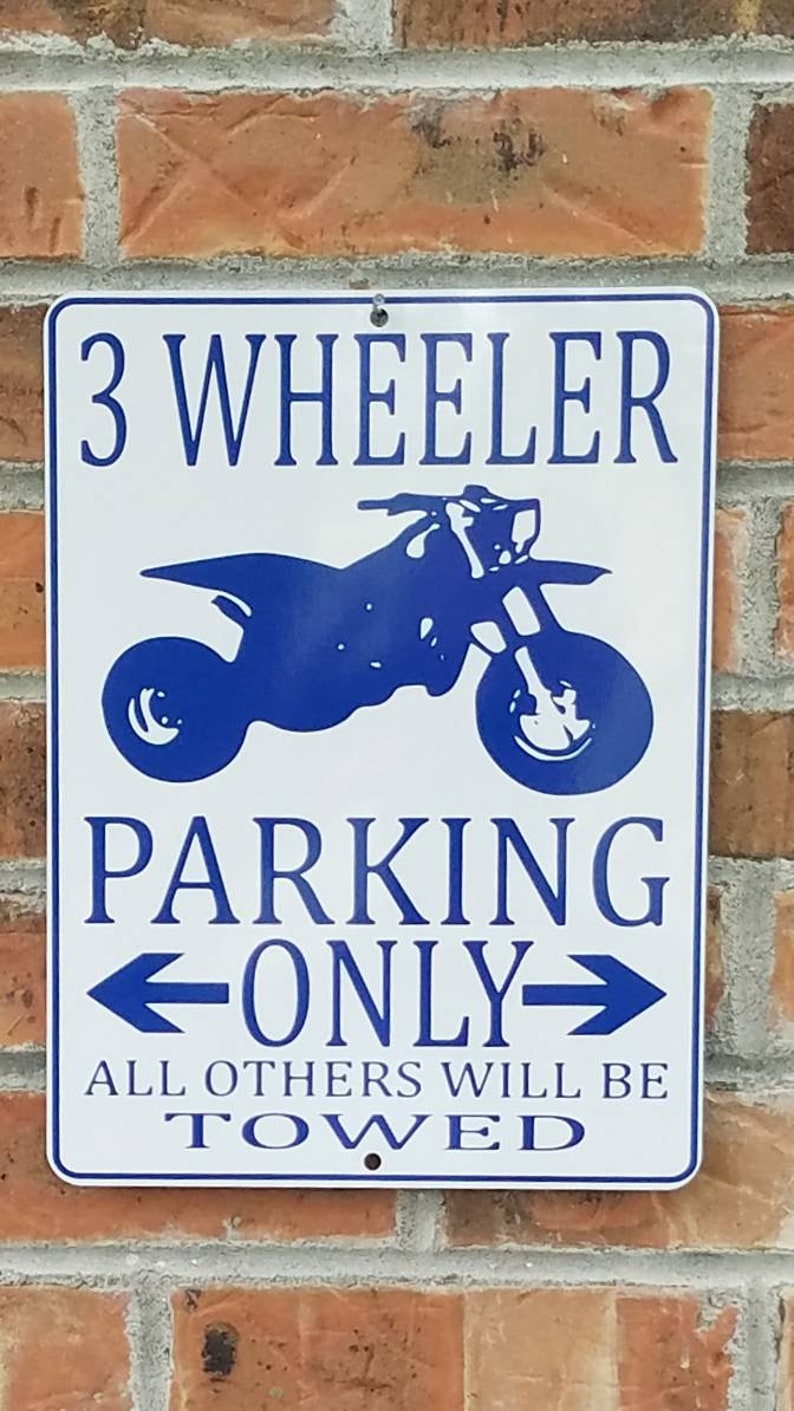 Three Wheeler Atc Parking Only Sign Blue on White - Etsy