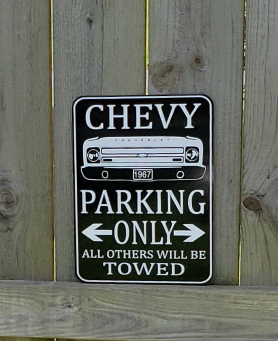 1967 1968 Chevy C10 K10 Parking Only Sign White on Gloss Black - Etsy