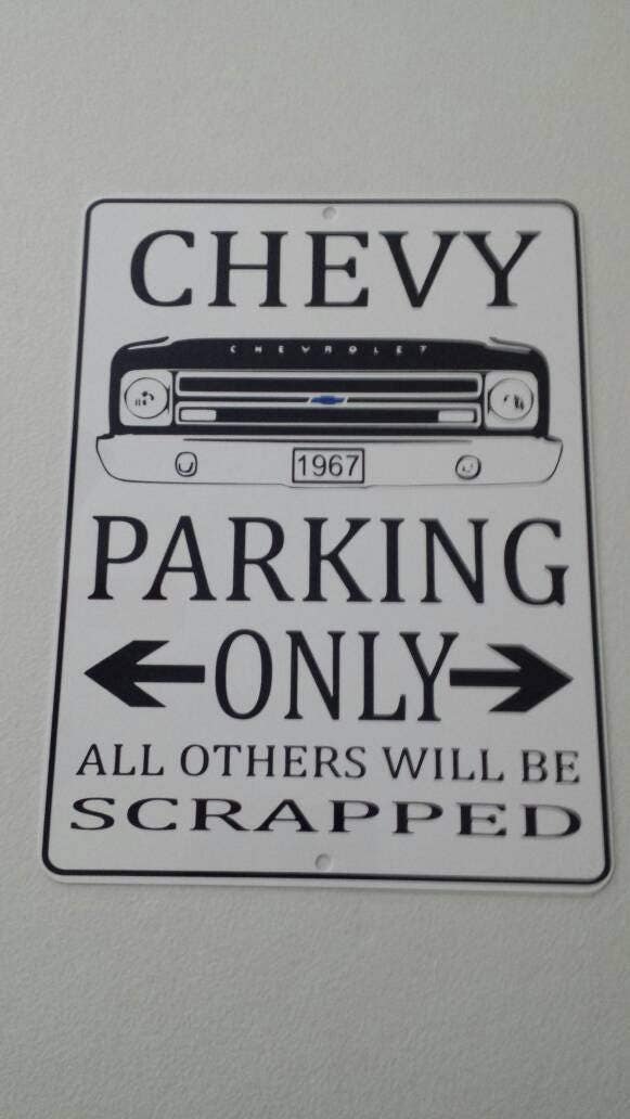 1967 Chevy C10 K10 Parking Only Sign Black With Blue Bowtie - Etsy