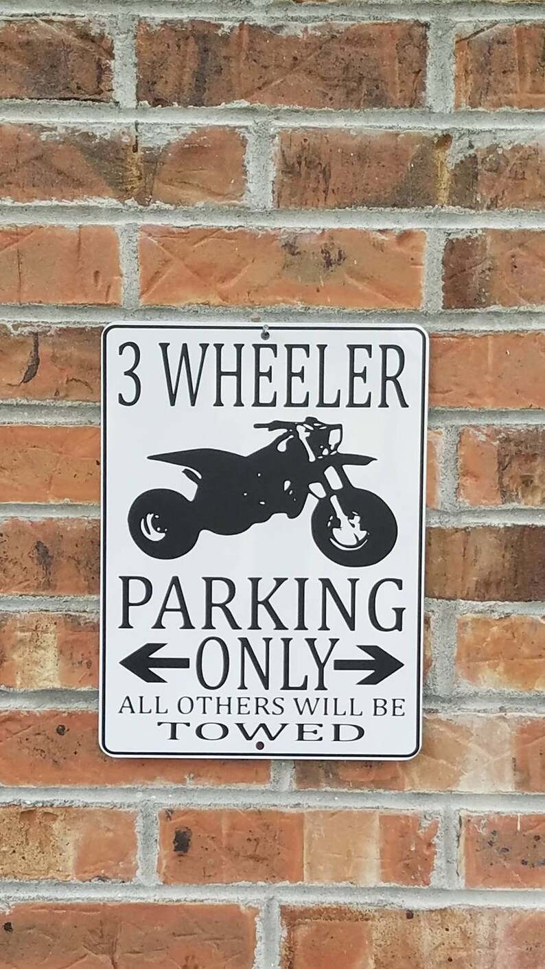 Three Wheeler Atc Parking Only Sign Black on White - Etsy