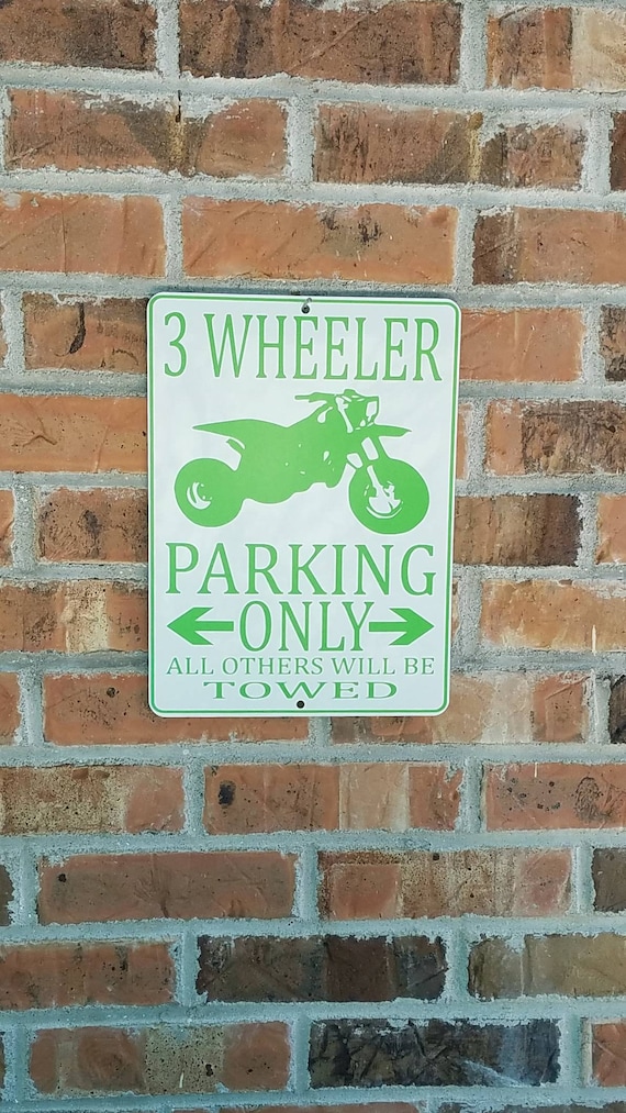 Three Wheeler Atc Parking Only Sign Green on White | Etsy