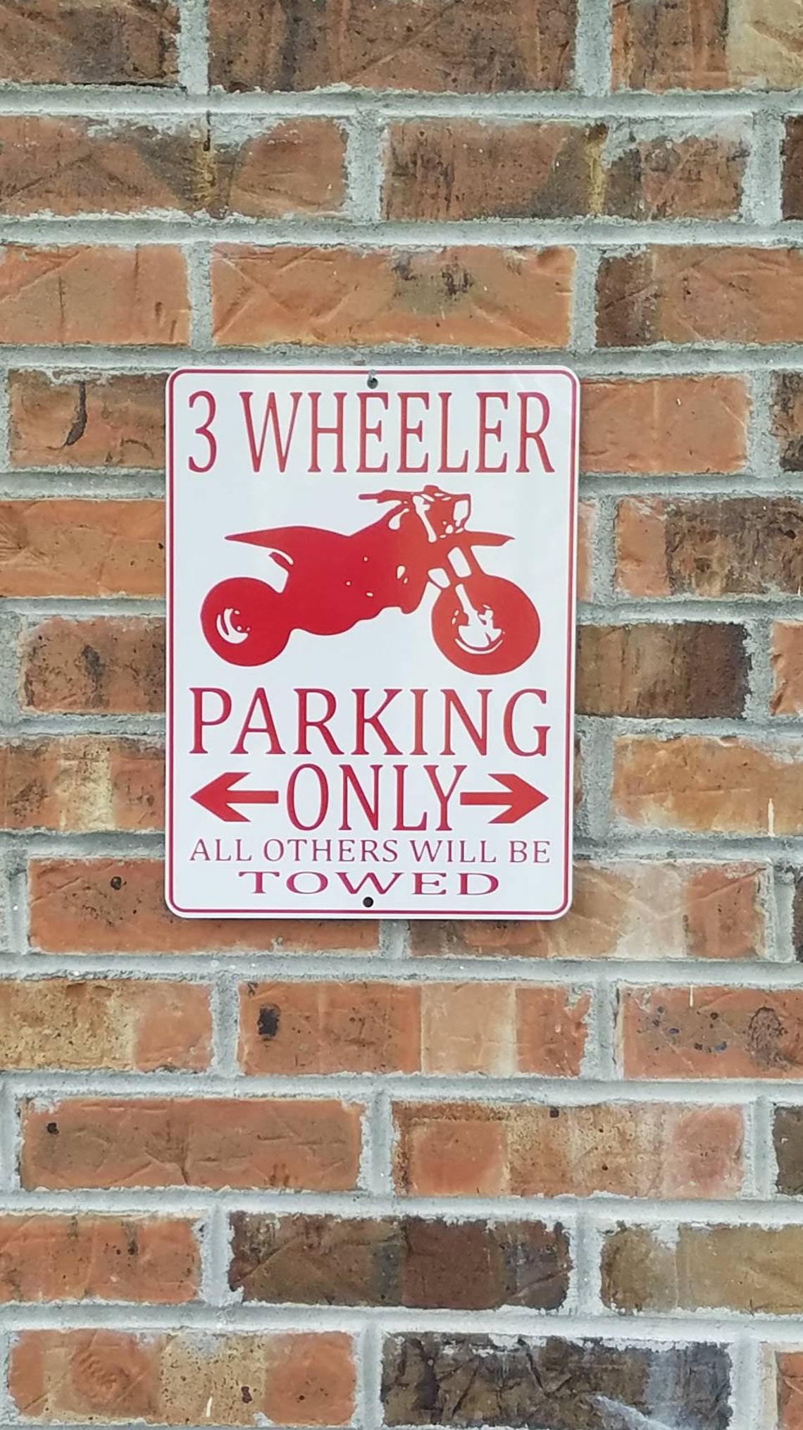 Three Wheeler Atc Parking Only Sign Red on White - Etsy