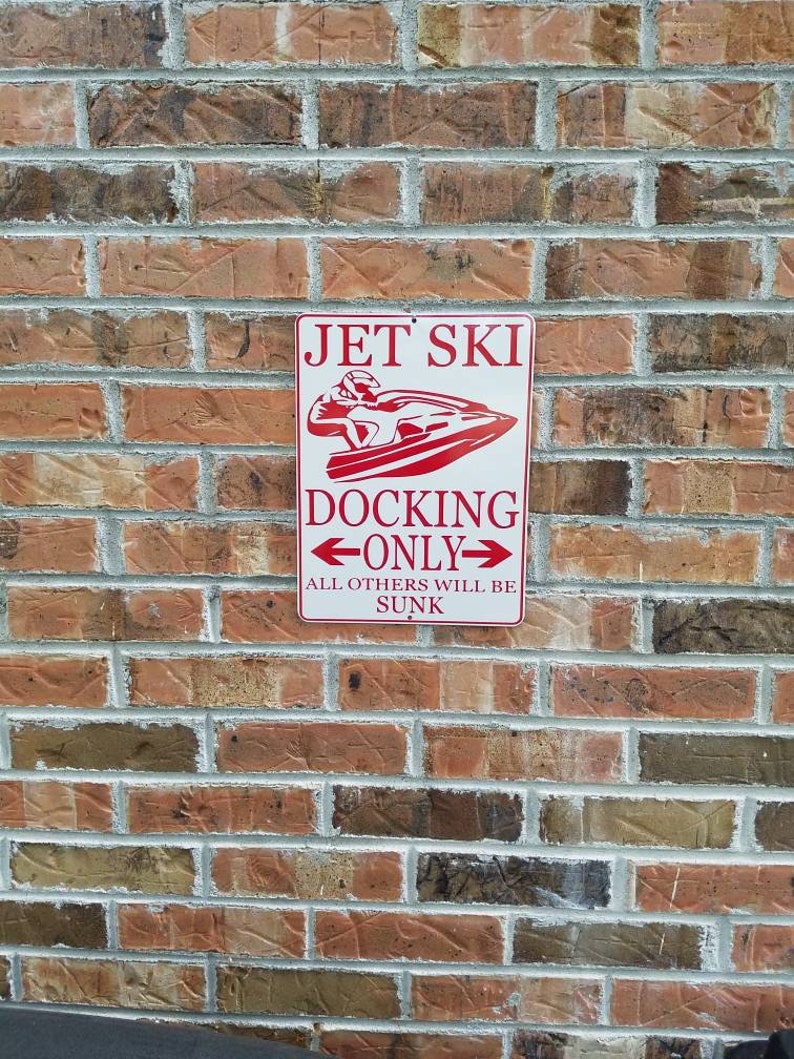 Jet Ski Red on White Parking Only Sign Stand Up - Etsy