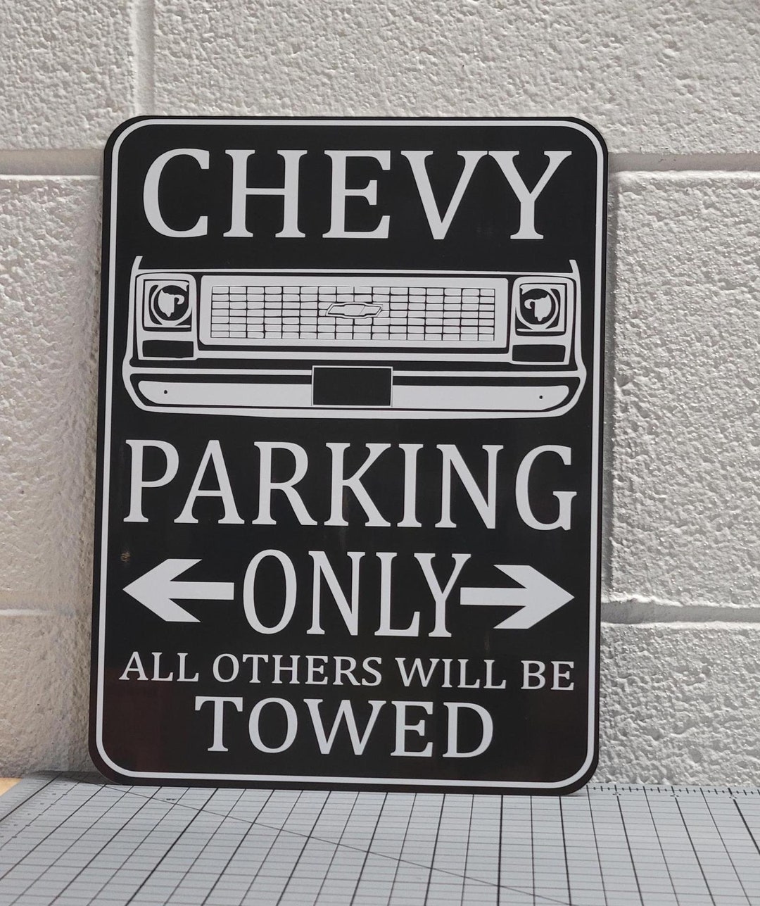1973-1979 Chevy C10 K10 Parking Only Sign White on Gloss Black - Etsy