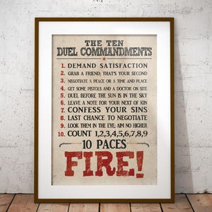 Hamilton Musical Print - "ten Duel Commandments" - 11x17 - Etsy