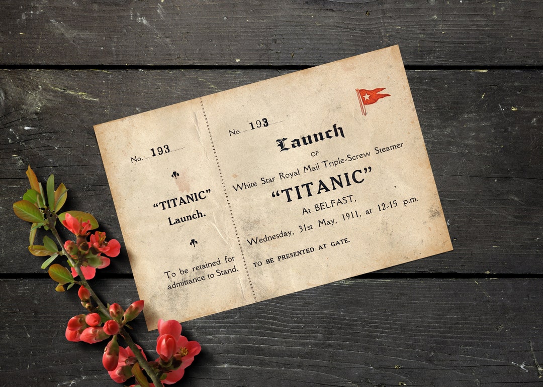 DIGITAL DOWNLOAD - RMS Titanic Launch Ticket - 4x6" Titanic Artifact - Etsy