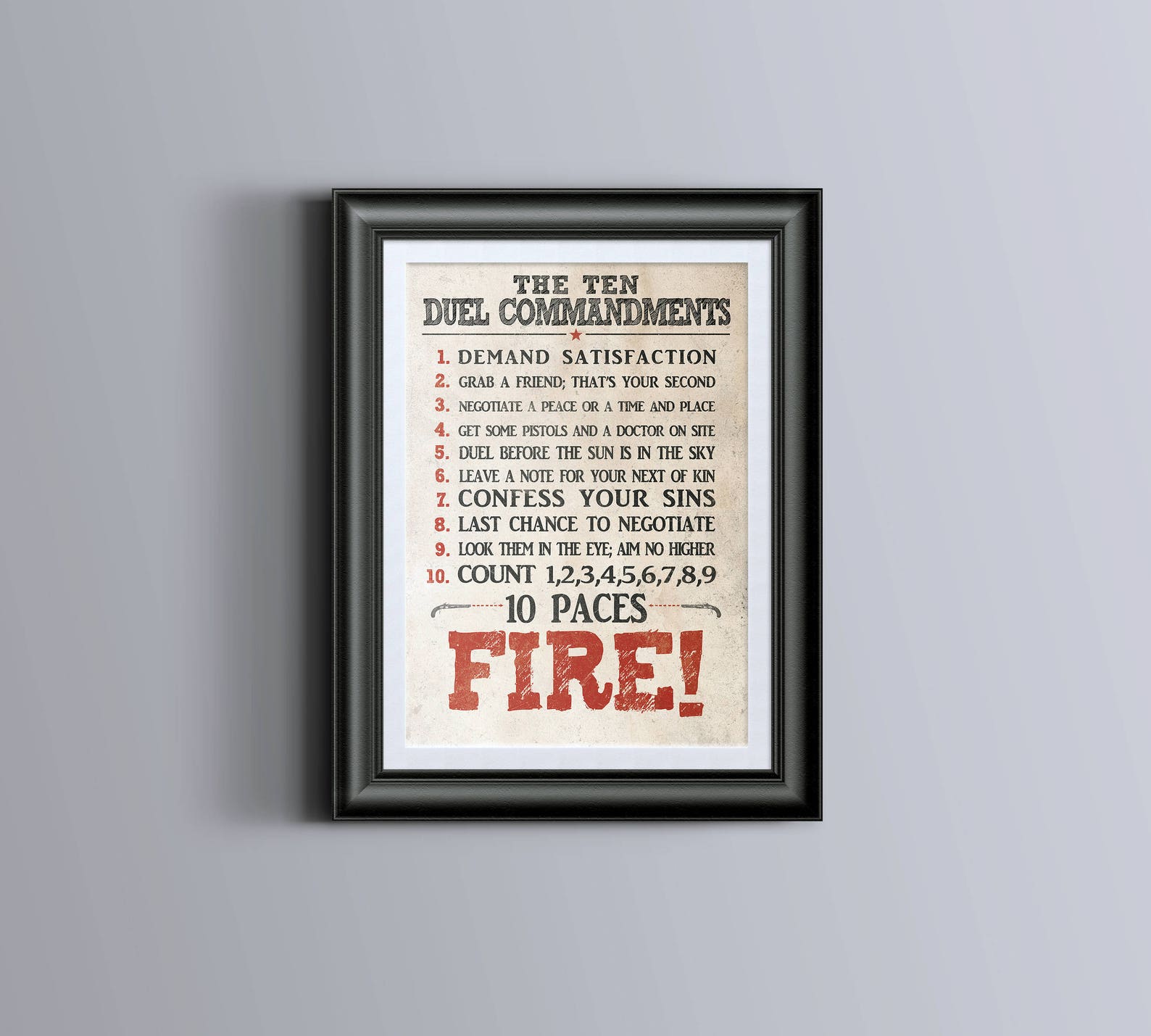 Hamilton Musical Print - "ten Duel Commandments" - 11x17 - Etsy