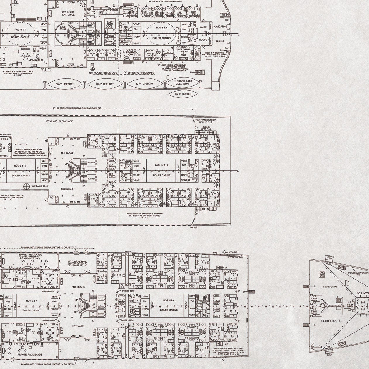 RMS Titanic Deck Plans 8x10 INSTANT DOWNLOAD | Etsy