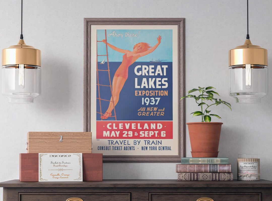 Cleveland Art Print Great Lakes Exposition Travel Poster - Etsy